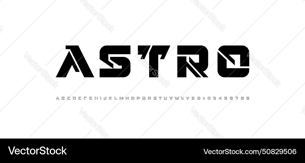 Technical future font digital cyber alphabet Vector Image
