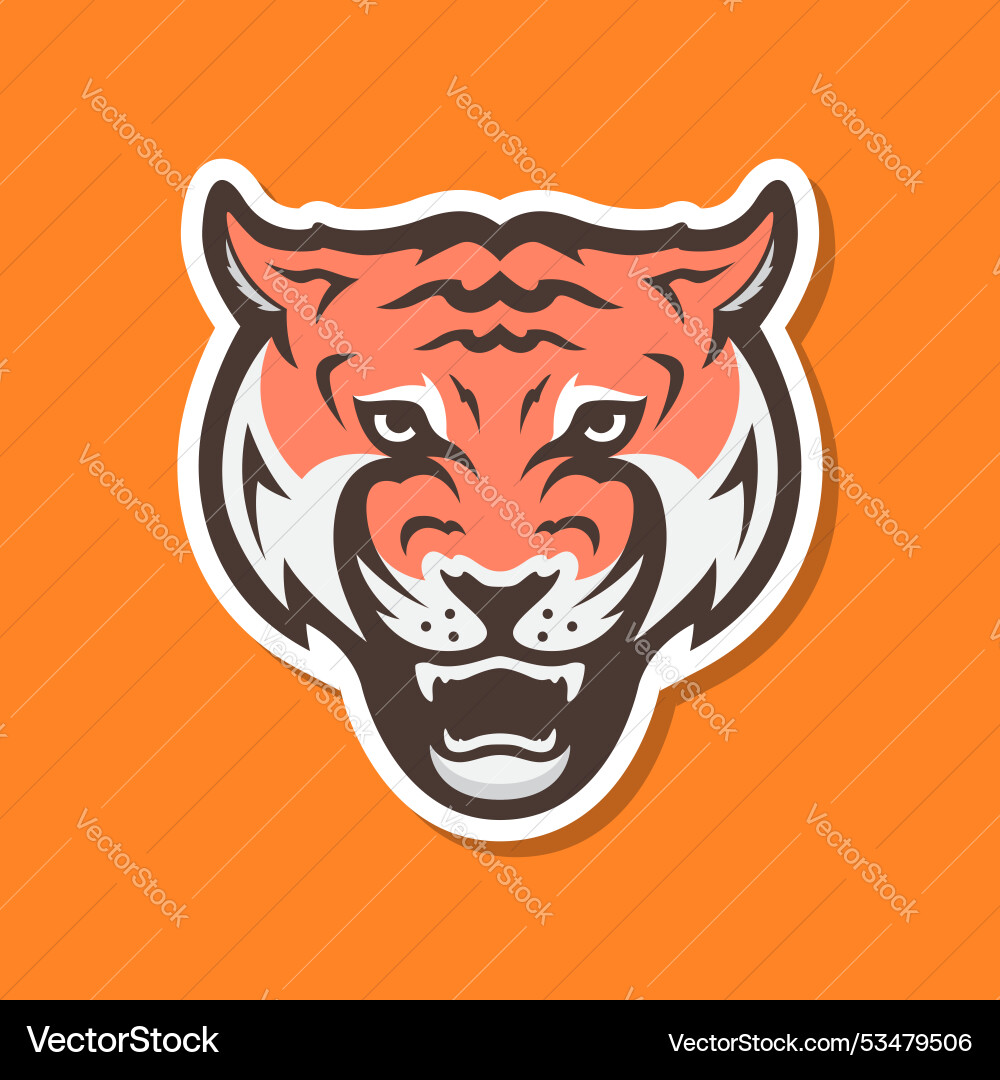Tiger portrait roar beast wildlife carnivore Vector Image