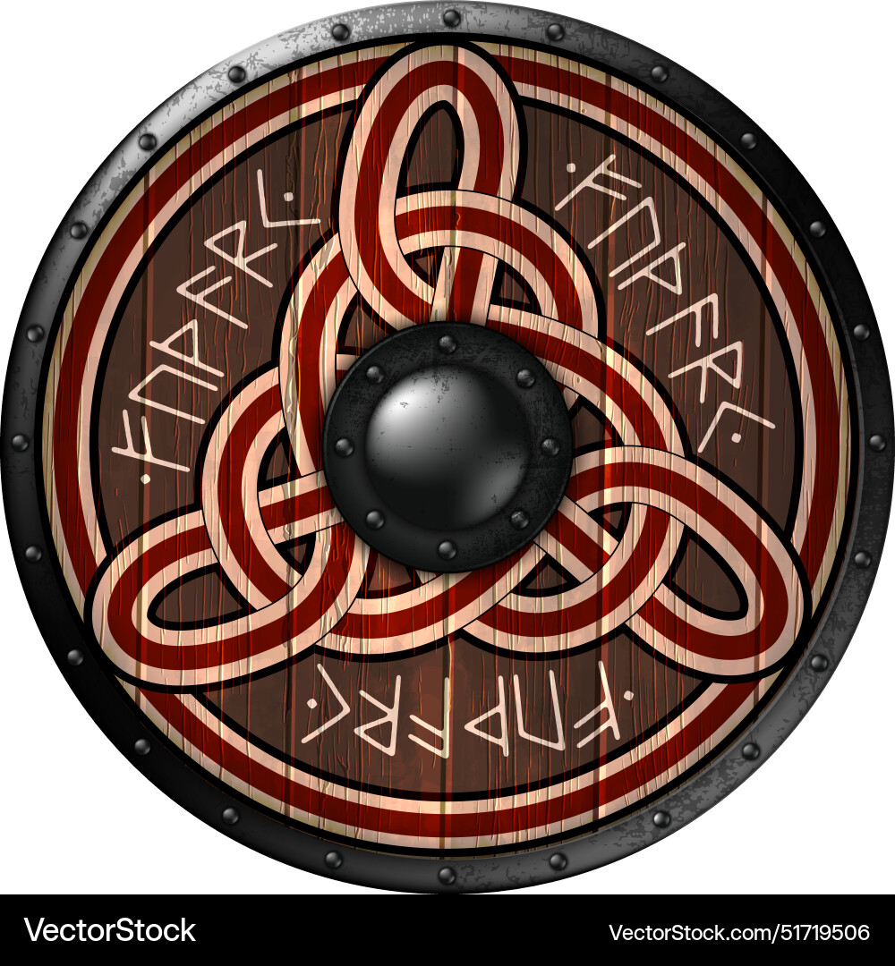 Viking shield design a wooden bound Royalty Free Vector
