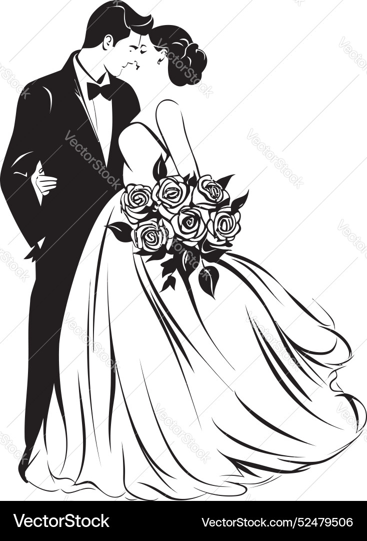 Vows forever black logo symbol bridal bond bride Vector Image