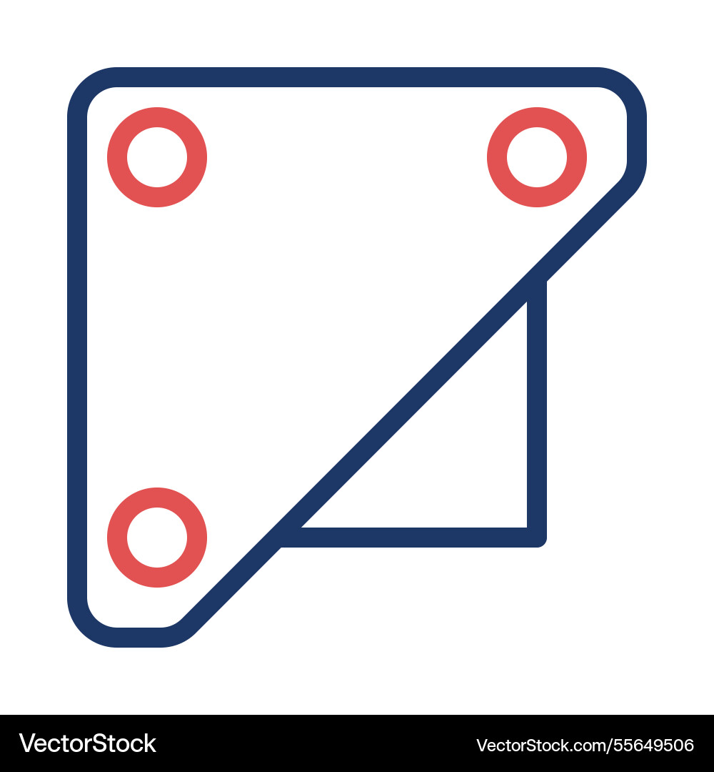 Wall mount bracket - corner brace connection part Vector Image