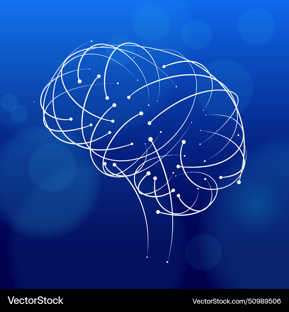 White curves interlocking to form a human brain Vector Image