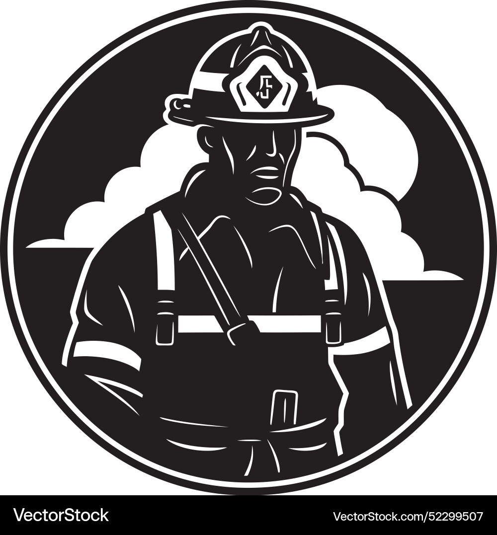 Black and white fire department symbol graphic Vector Image