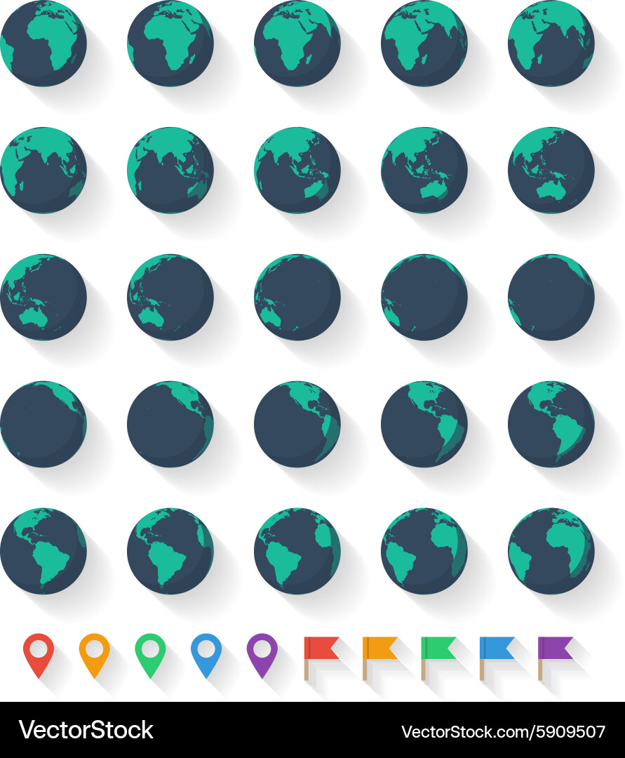 Earth set Royalty Free Vector Image - VectorStock