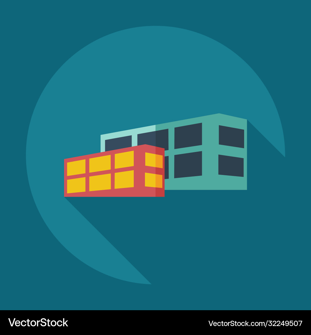 Flat modern design with shadow icons building Vector Image