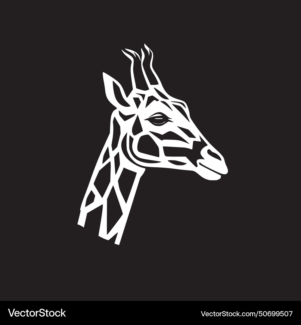Giraffe - black and white Royalty Free Vector Image