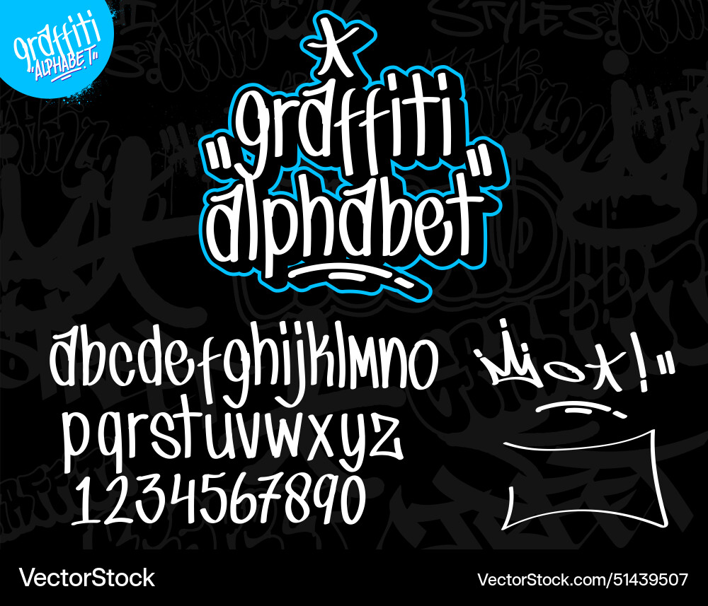 Graffiti alphabet Royalty Free Vector Image - VectorStock