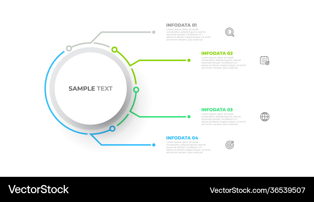 Modern Report Template - 4 Steps Royalty Free Vector Image