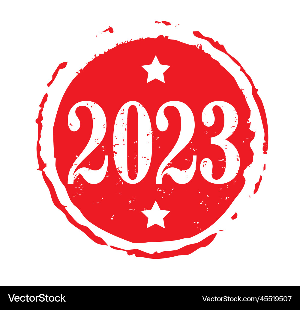 Red stamp and text 2023 Royalty Free Vector Image