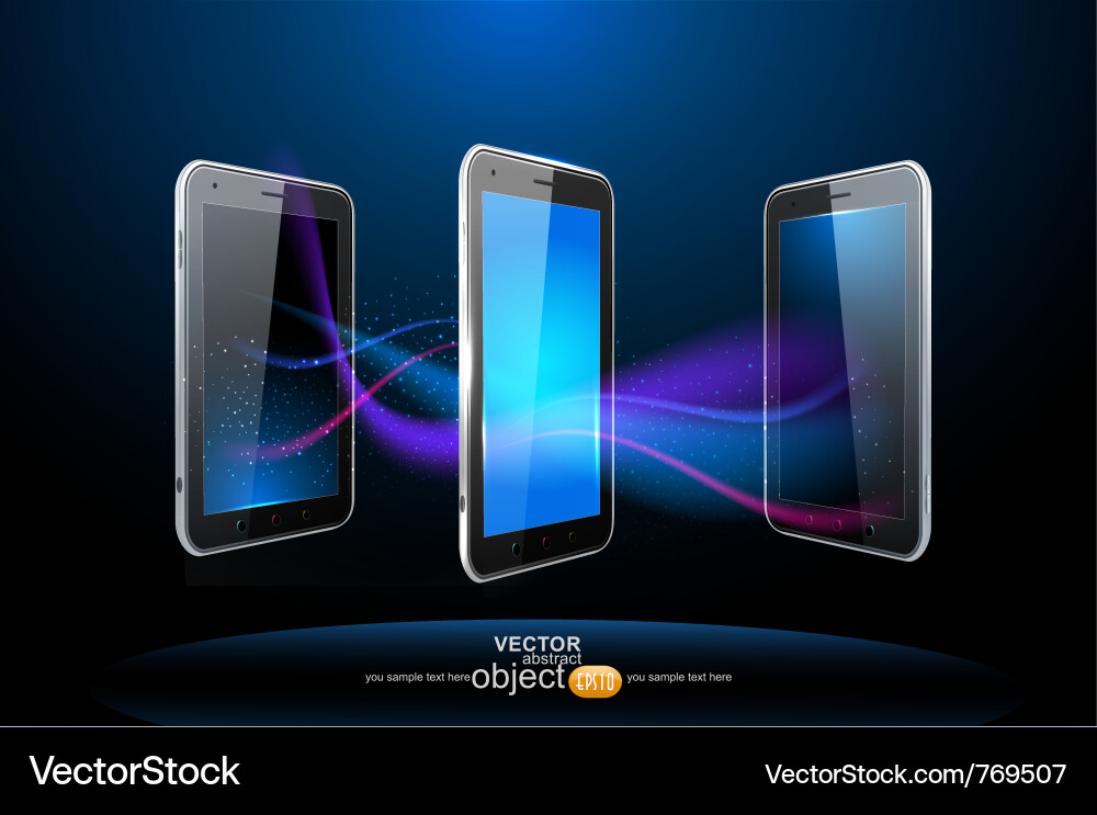 Three smartphones Royalty Free Vector Image - VectorStock