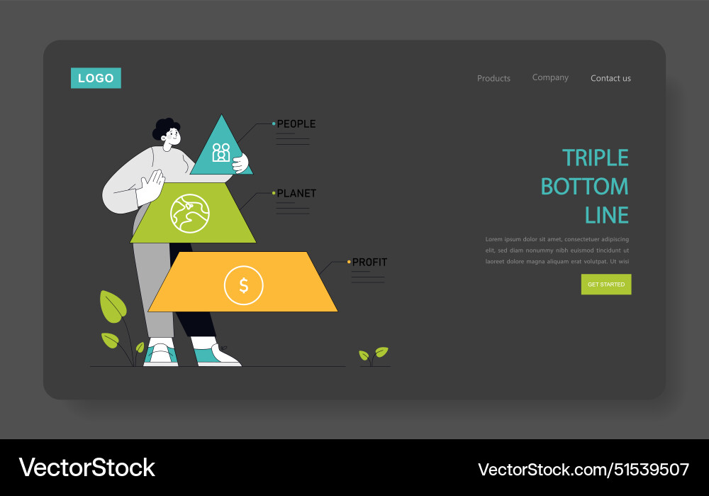 Triple bottom line concept Royalty Free Vector Image