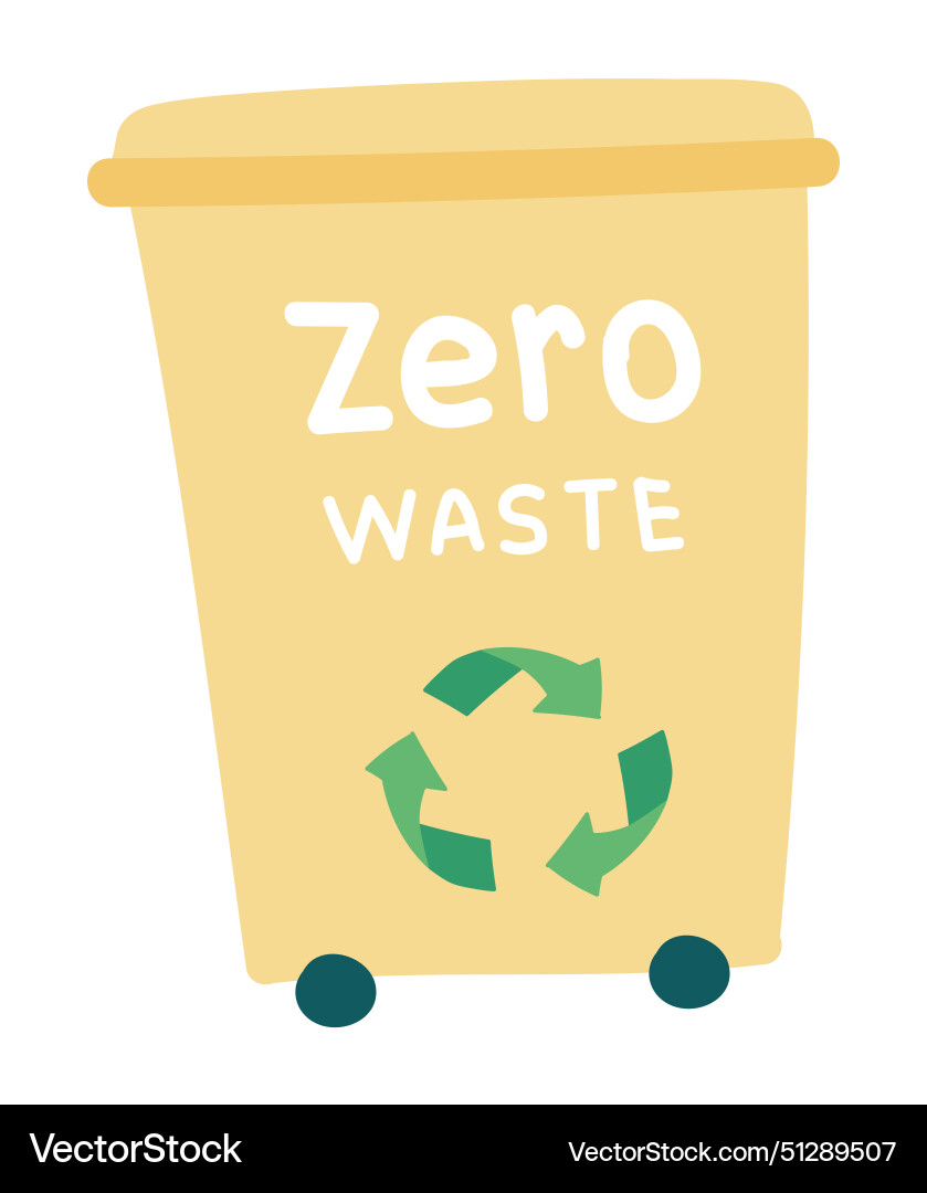 Zero waste and recycling in flat design trash bin Vector Image