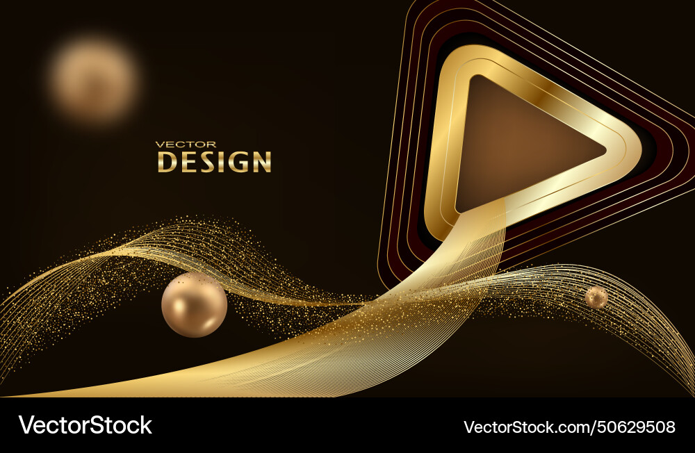 Abstract shiny color gold wave design Royalty Free Vector