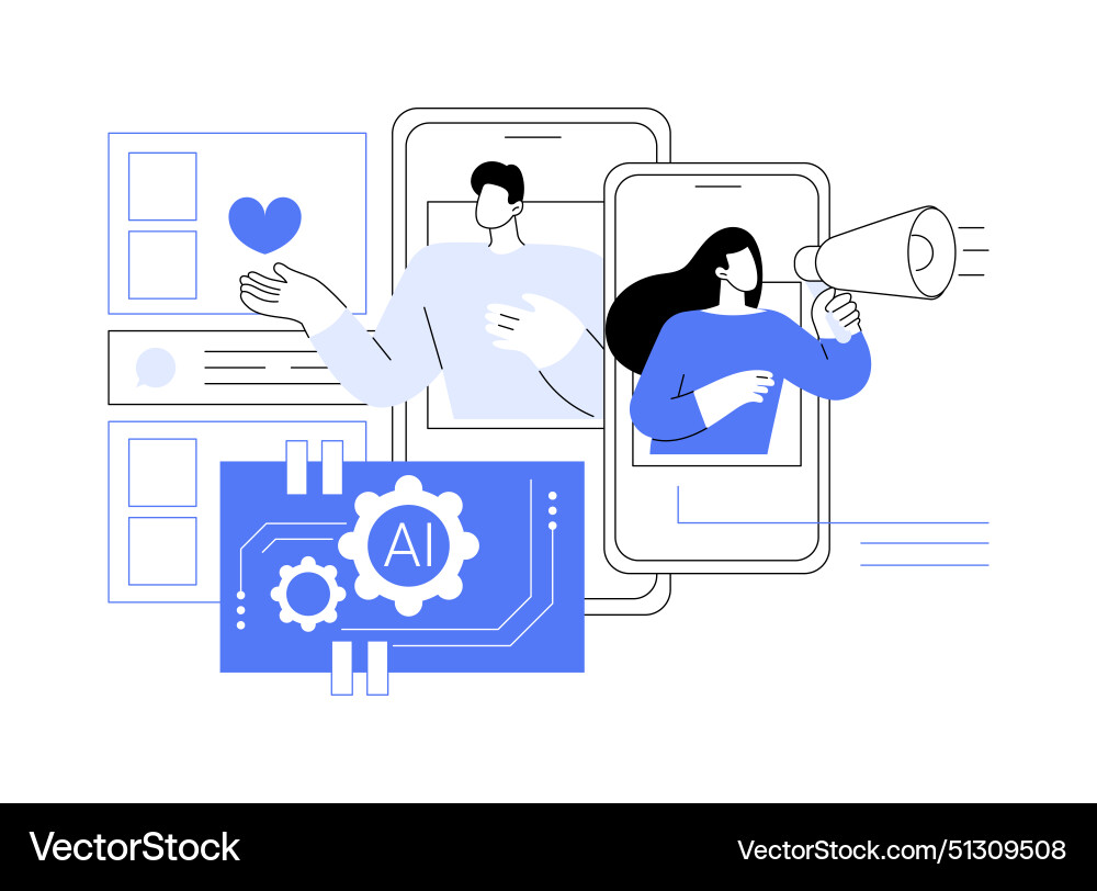 Ai-backed influencer identification abstract Vector Image