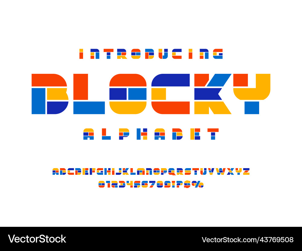 Blocky font Royalty Free Vector Image - VectorStock