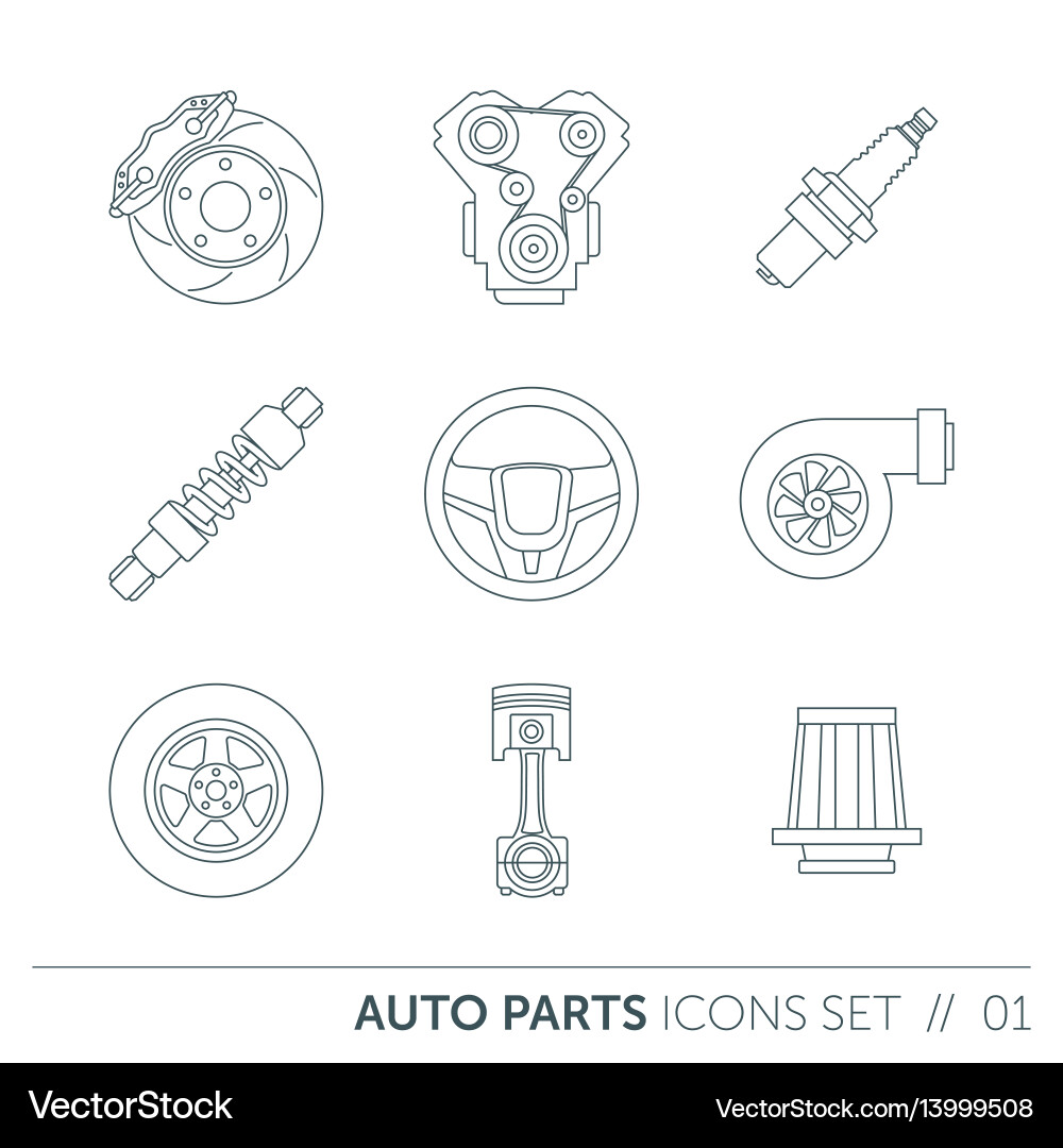 Car spare parts Royalty Free Vector Image - VectorStock