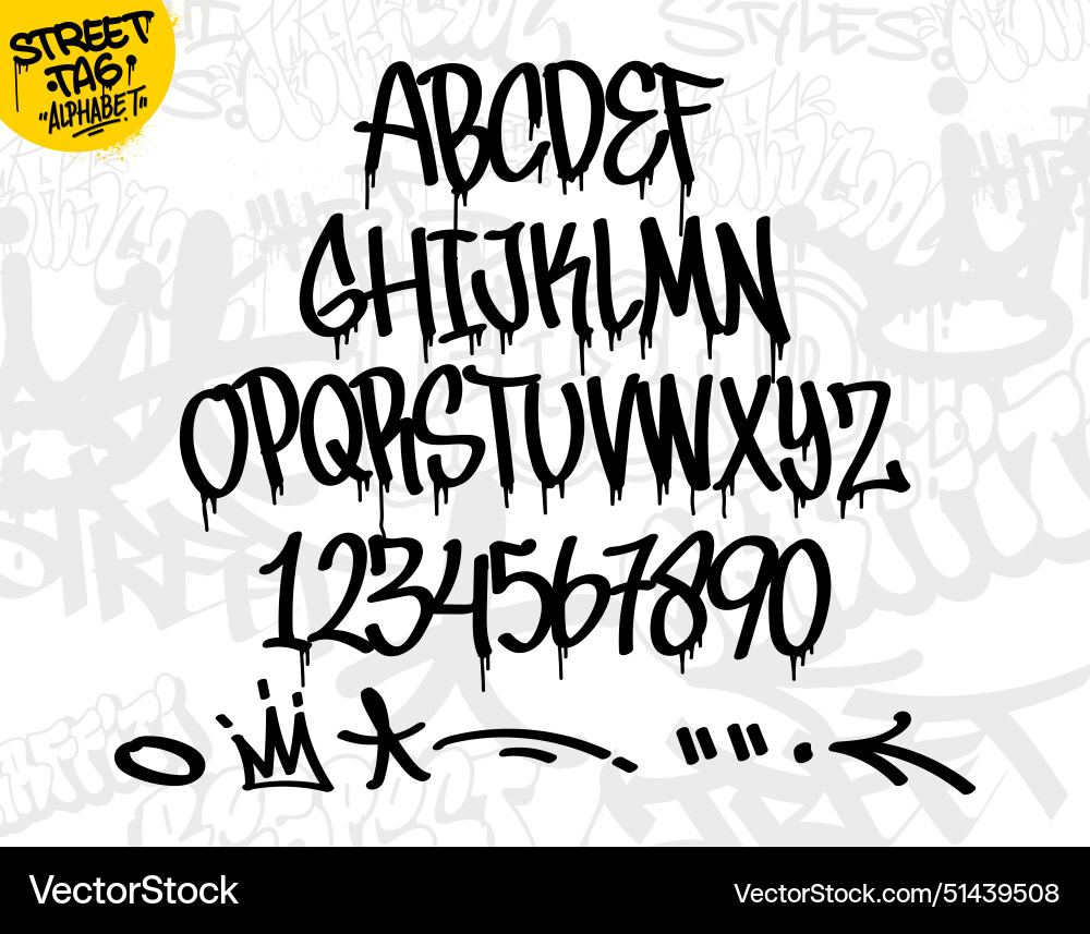 Graffiti alphabet Royalty Free Vector Image - VectorStock