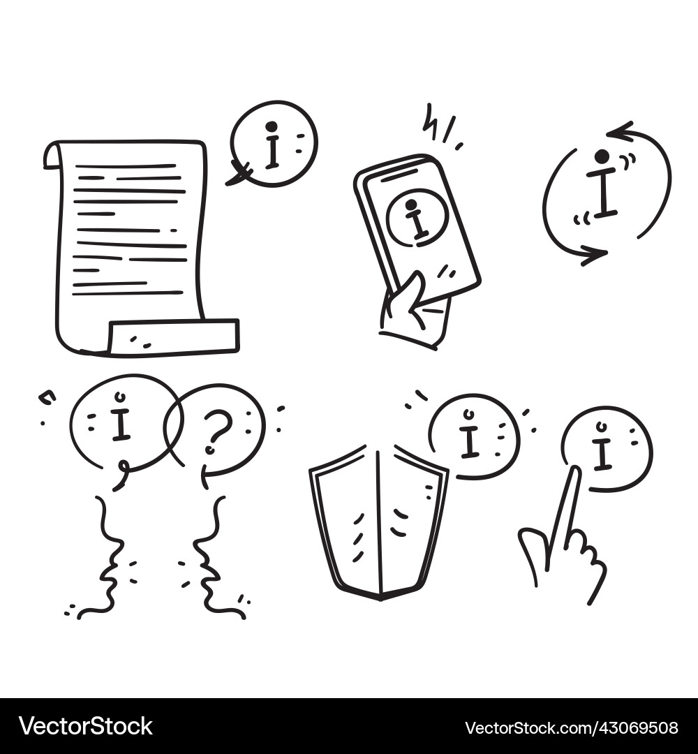 Hand drawn doodle information and help desk Vector Image