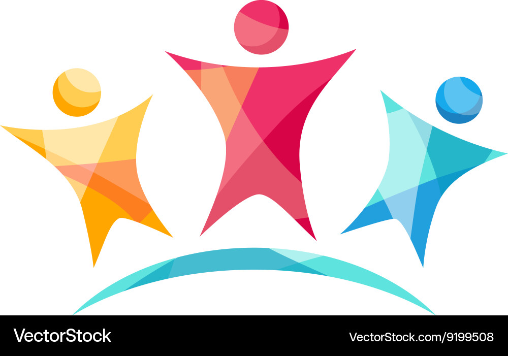 Happy team logo Royalty Free Vector Image - VectorStock