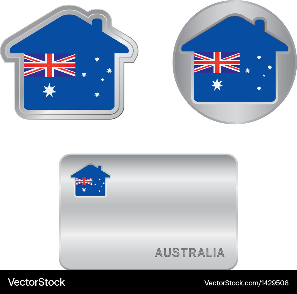 Home icon on the australia flag Royalty Free Vector Image