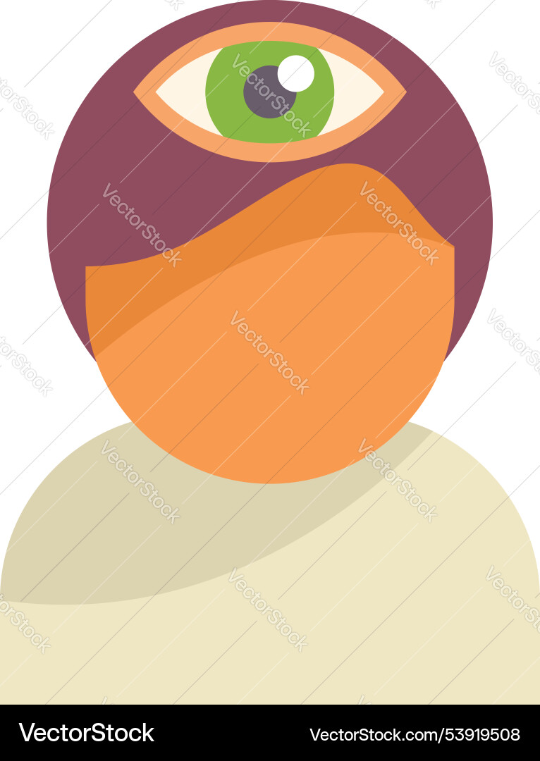 Man having third eye opening symbol on forehead Vector Image