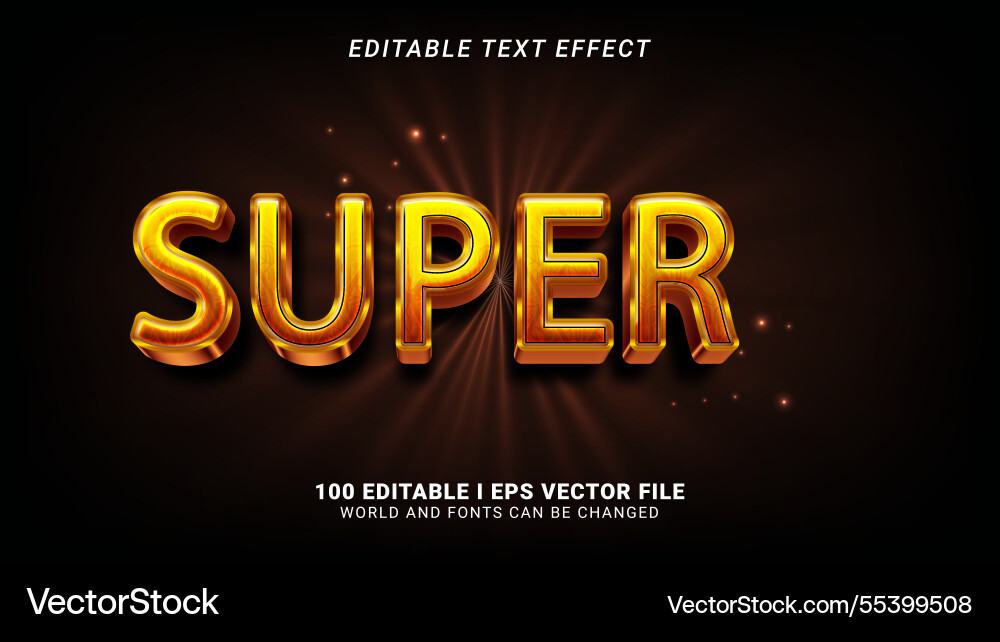 Super text effect Royalty Free Vector Image - VectorStock