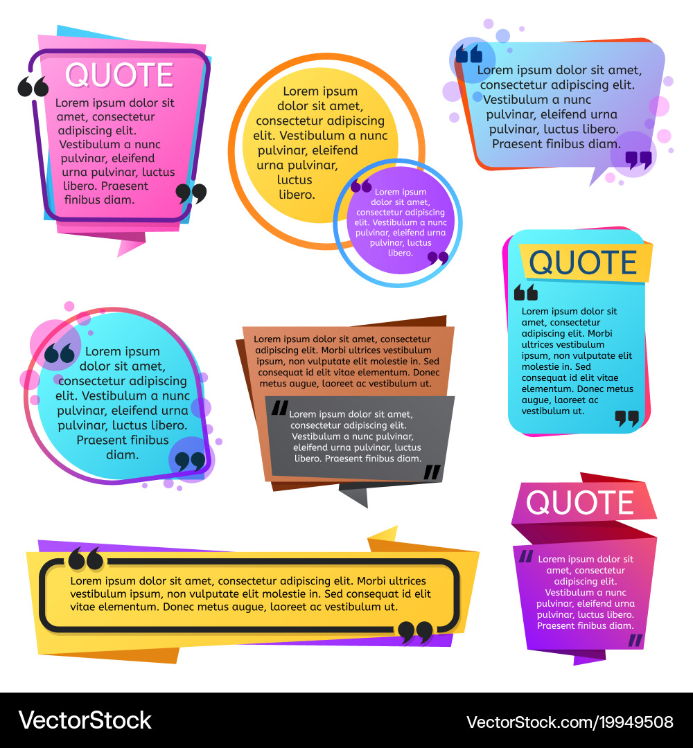 Various modern quote shapes set Royalty Free Vector Image