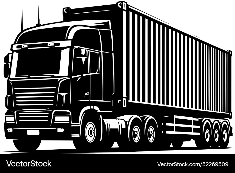 Argo container truck silhouette flat isolated Vector Image