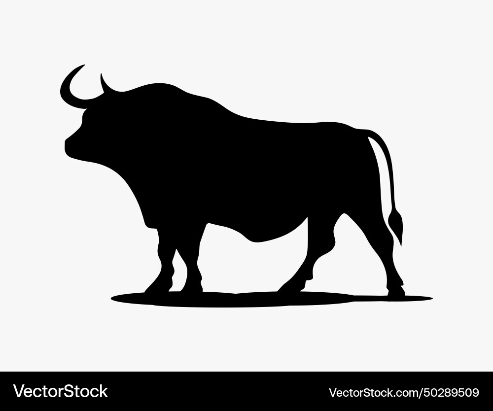 Bull silhouette icon cow beef farm Royalty Free Vector Image