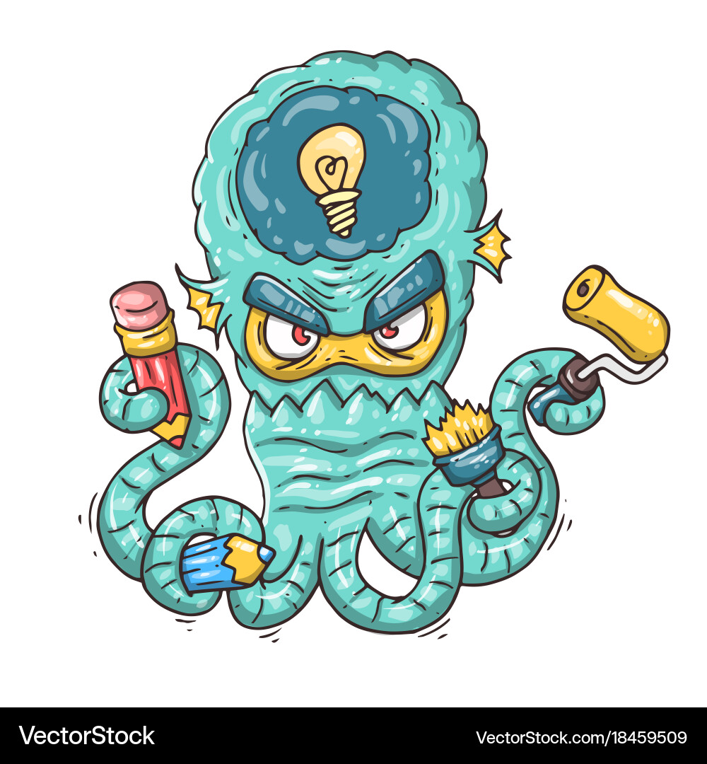 Colorful Octopus Character Royalty Free Vector Image