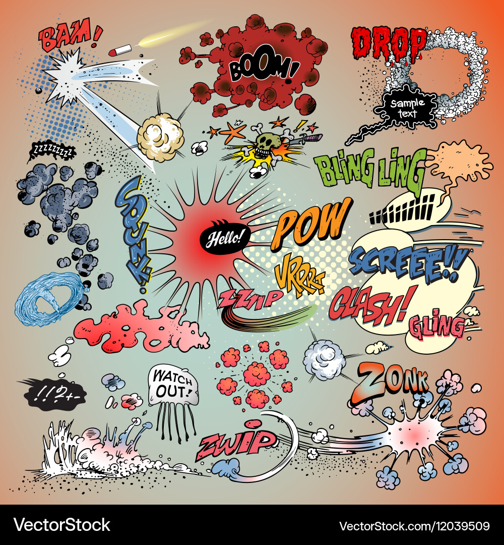 Comic book explosions Royalty Free Vector Image