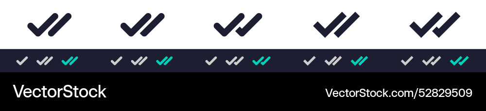 Double check icons Royalty Free Vector Image - VectorStock