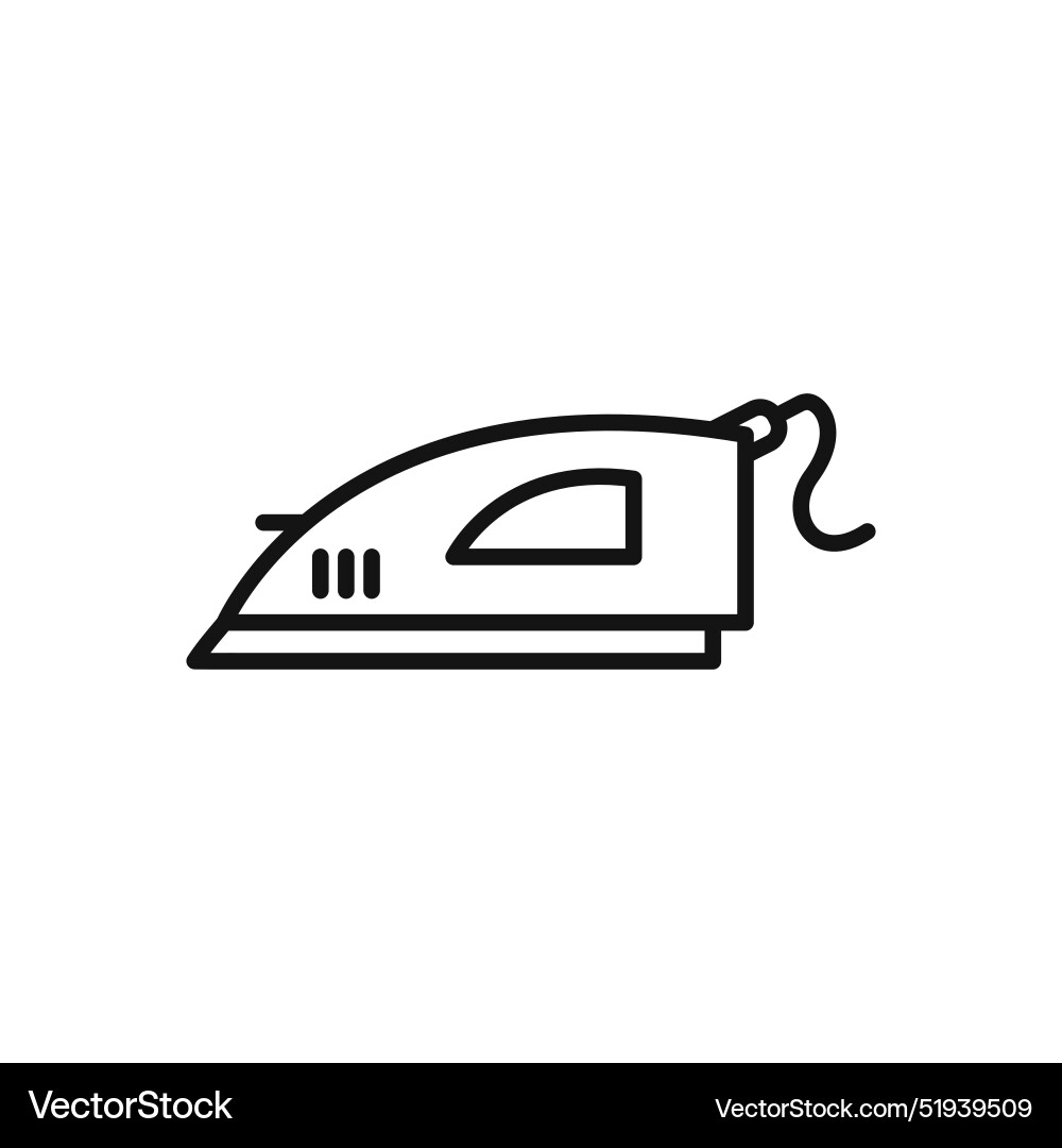 Electric iron icon logo sign outline Royalty Free Vector