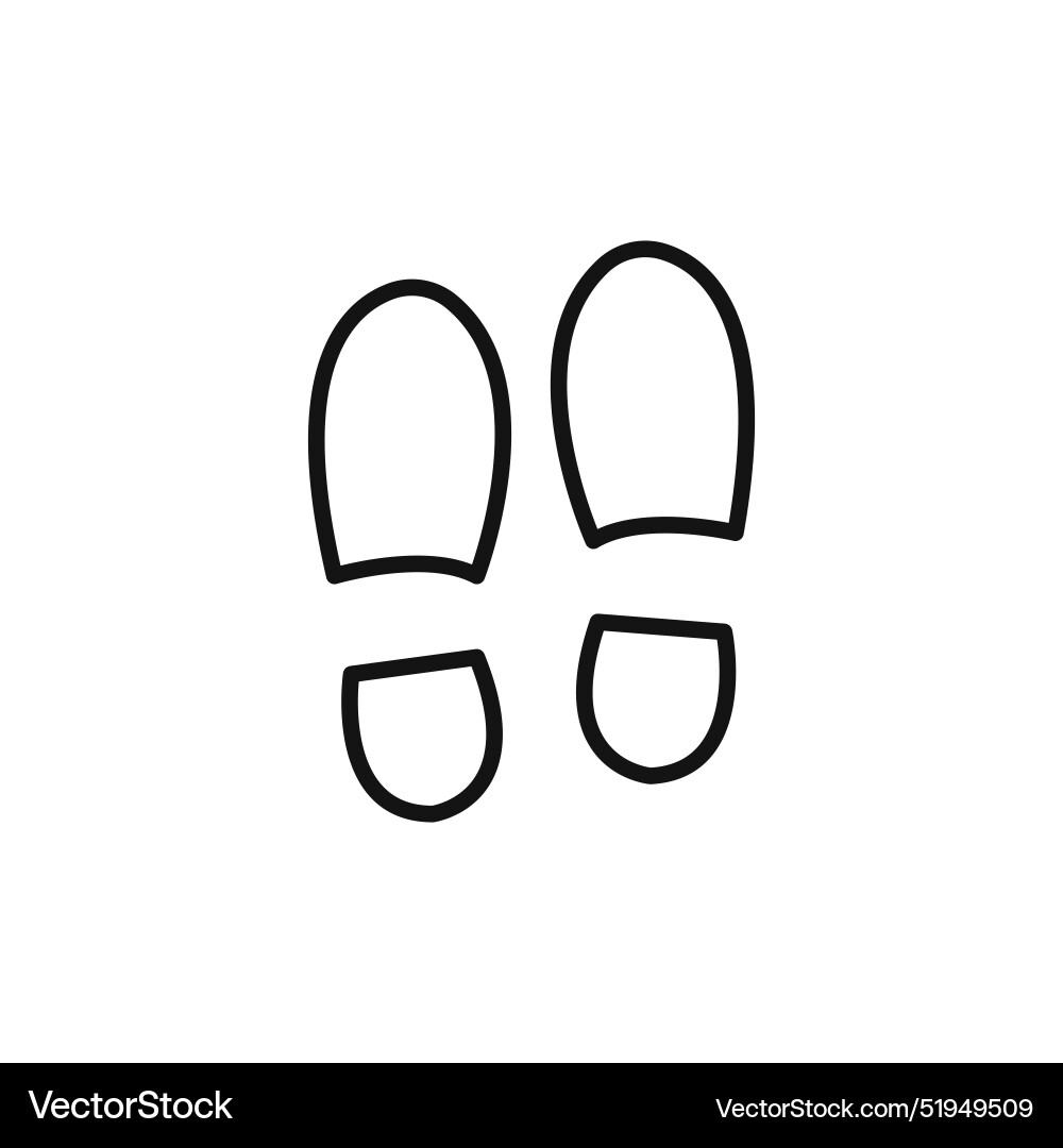 Footprints logo sign outline Royalty Free Vector Image