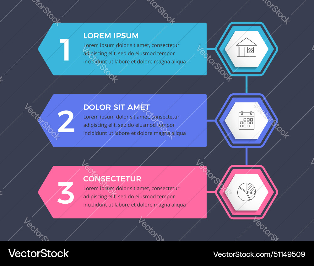 Infographic template - 3 options Royalty Free Vector Image