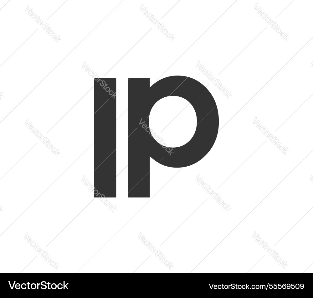 Lp creative geometric initial based modern Vector Image