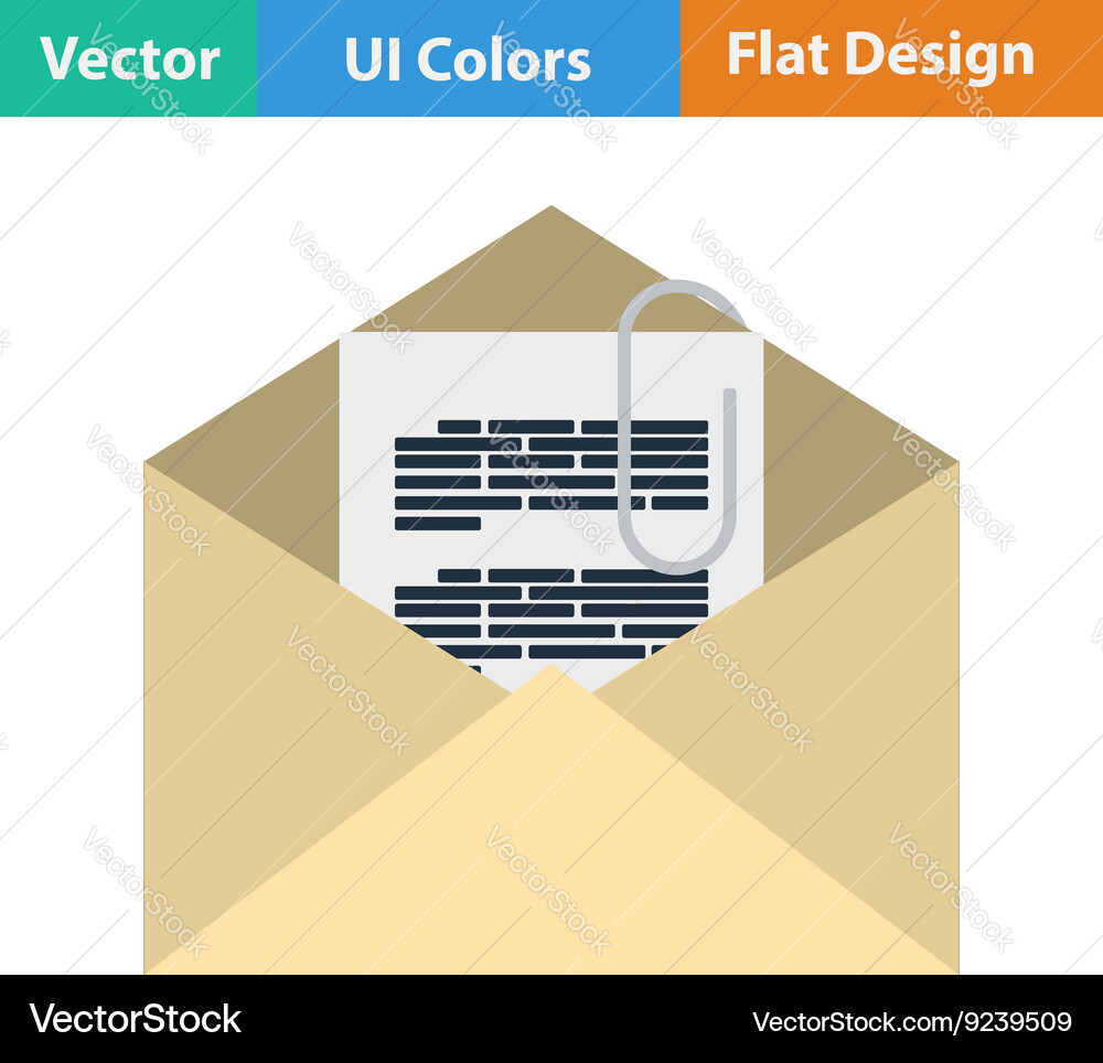 Mail with attachment icon Royalty Free Vector Image