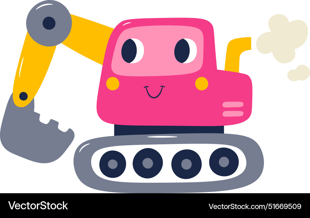 Tractor character cartoon vehicle Royalty Free Vector Image