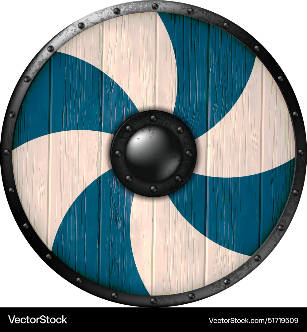 Viking shield design a wooden bound Royalty Free Vector