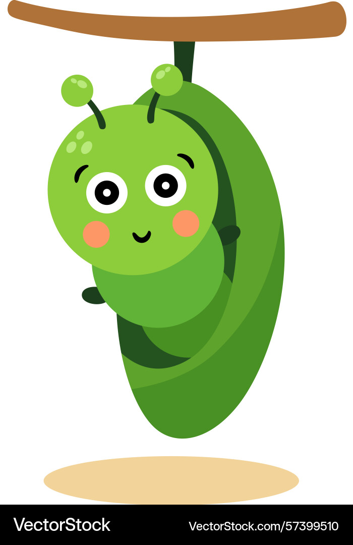 Cute little larva awaiting transformation Vector Image