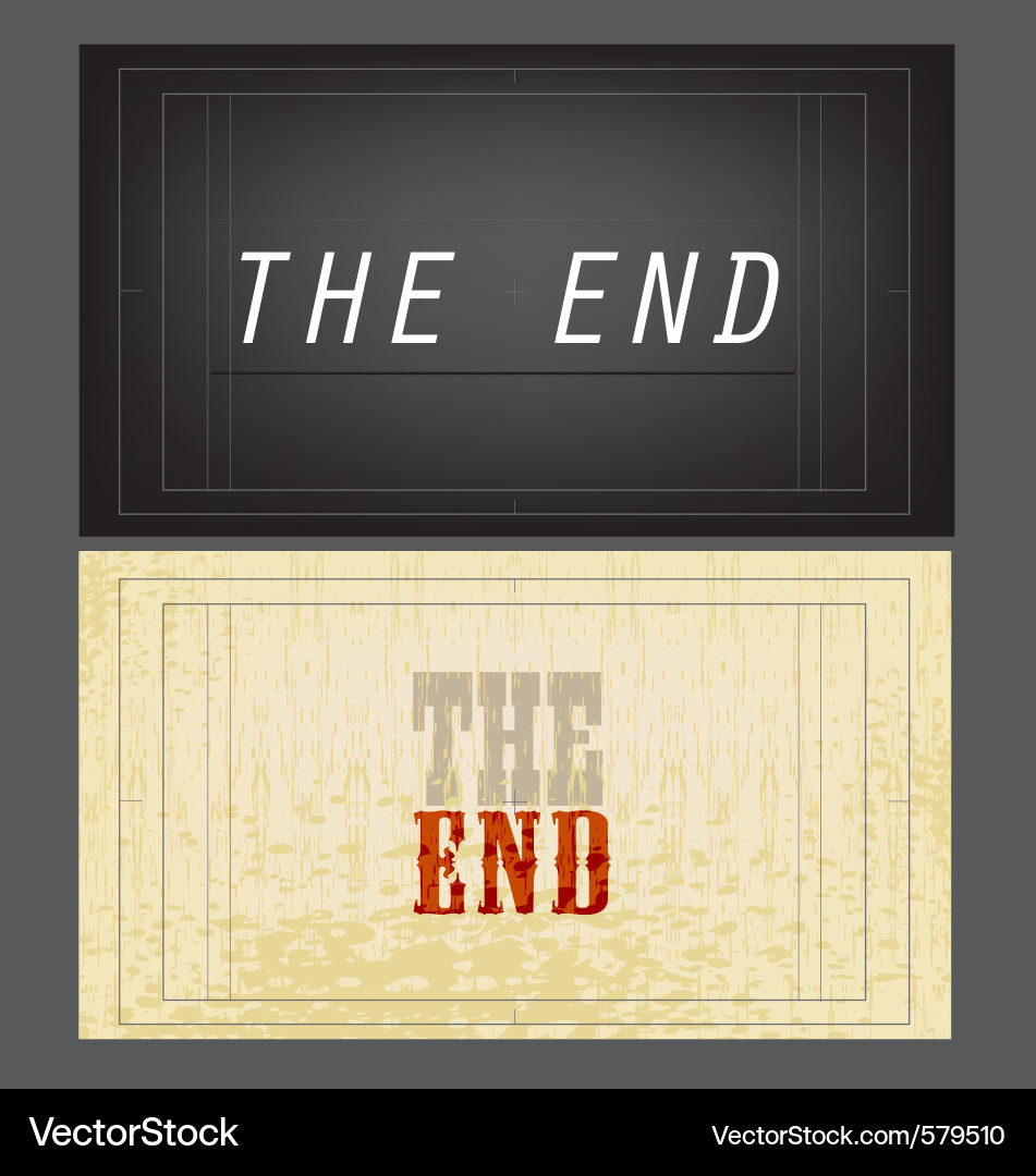 End Royalty Free Vector Image - VectorStock