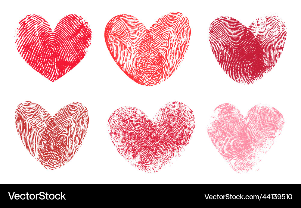 Fingerprint Heart Prints Royalty Free Vector Image