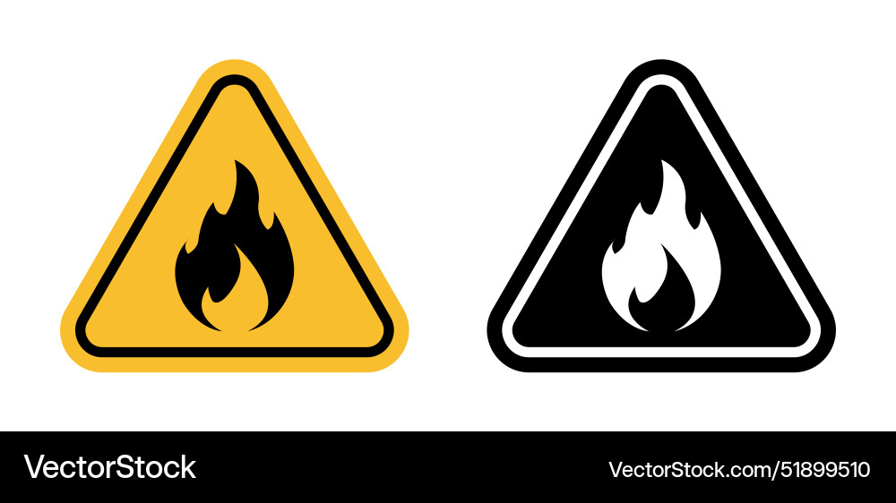 Fire hazard warning sign ensure safety Royalty Free Vector
