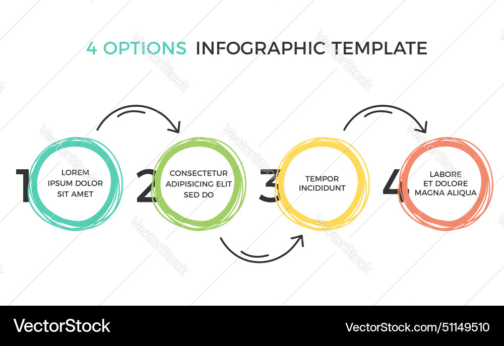 Hand drawn infographics - 4 elements Royalty Free Vector