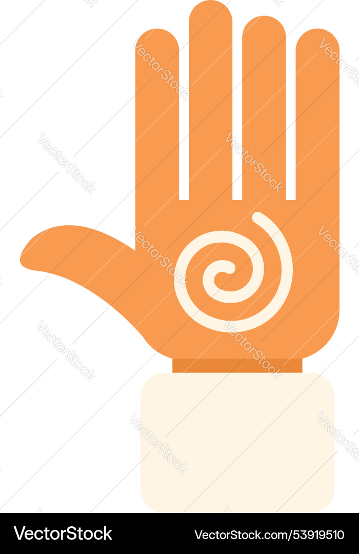 Open hand showing spiral on palm as hypnosis Vector Image