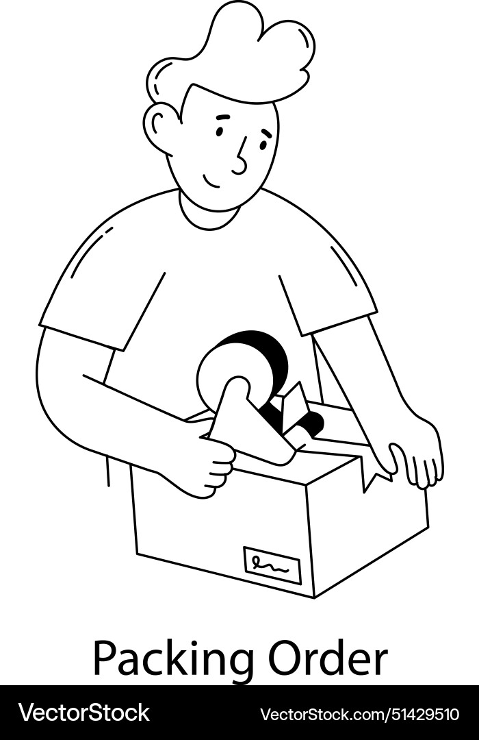 Packing order Royalty Free Vector Image - VectorStock