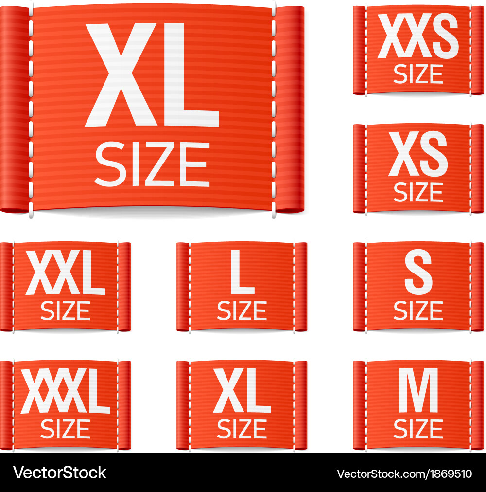Size clothing labels Royalty Free Vector Image