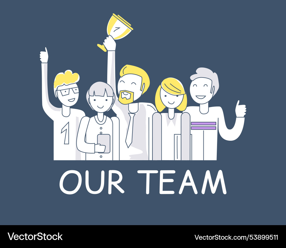 A team celebrating success Royalty Free Vector Image