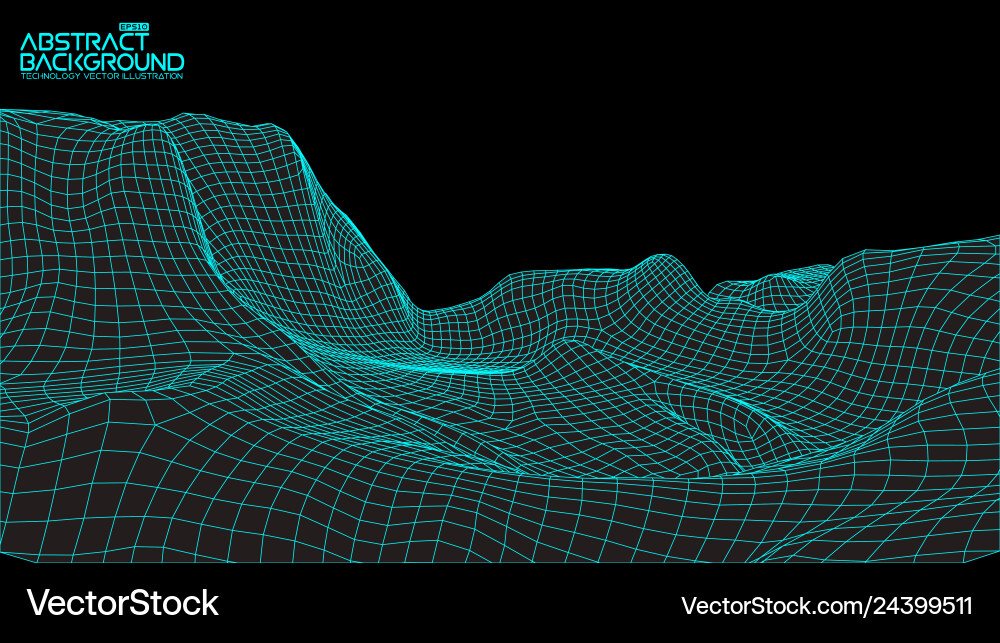 Abstract landscape background cyberspace Vector Image