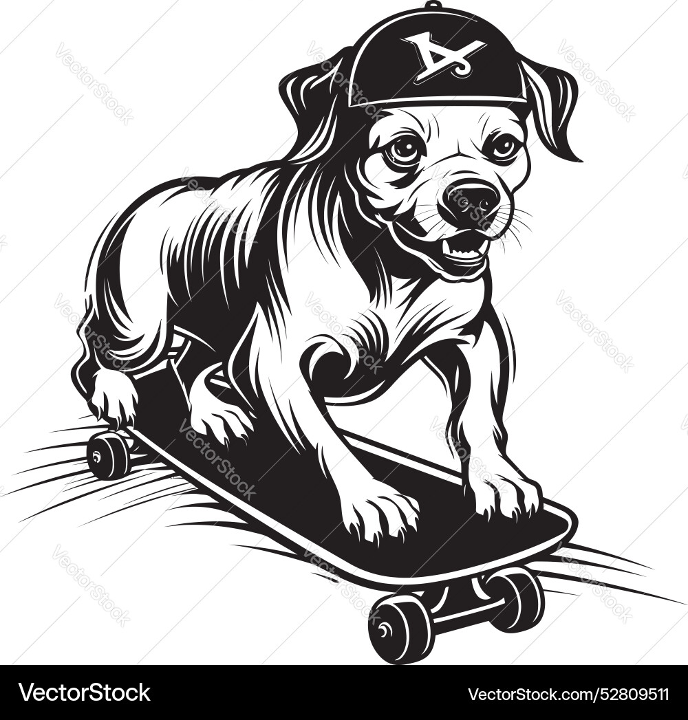Bark and roll skateboarding dog icon symbol Vector Image